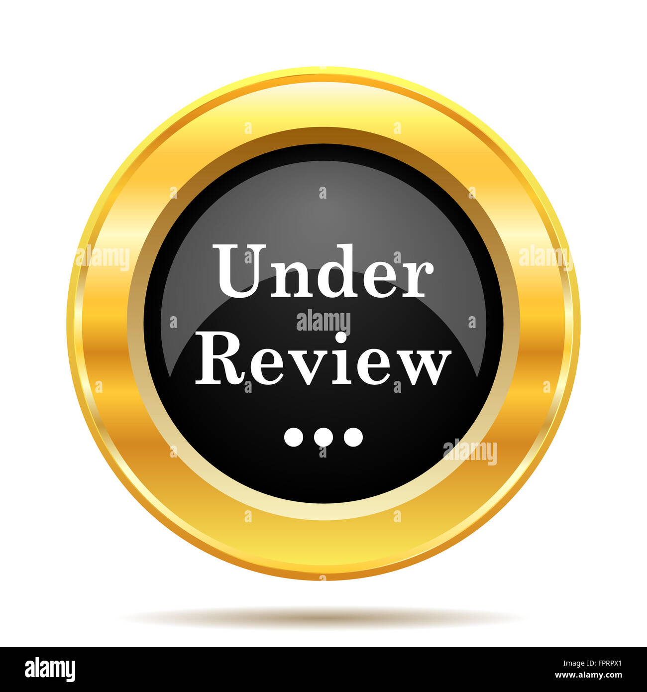 Under review icon. Internet button on white background Stock Photo - Alamy