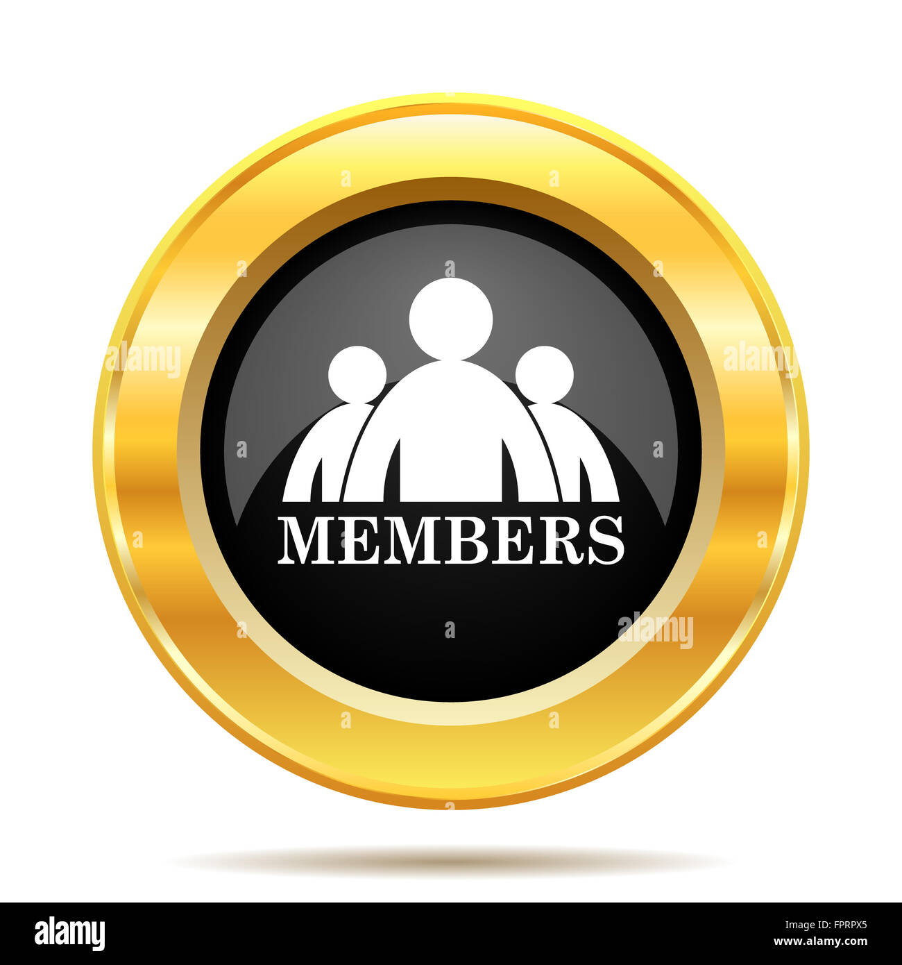 Members icon. Internet button on white background Stock Photo - Alamy