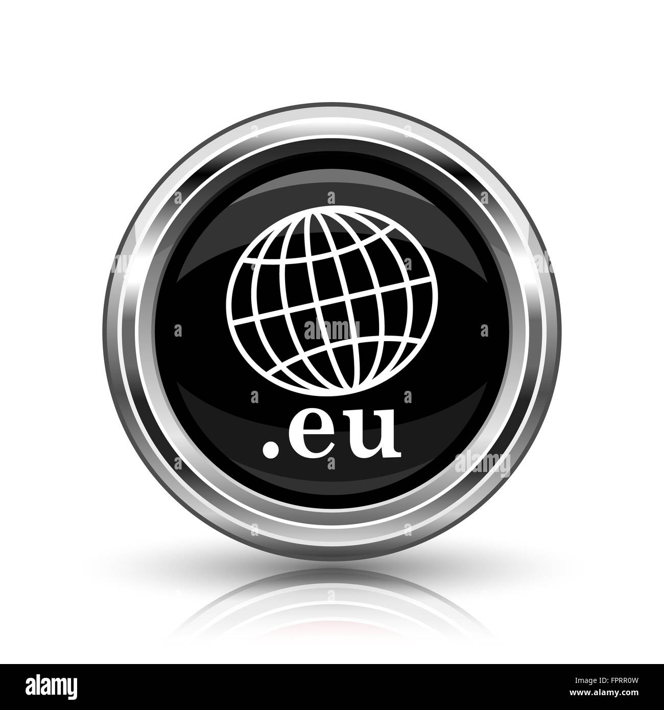 .eu icon. Metallic internet button on white background Stock Photo - Alamy