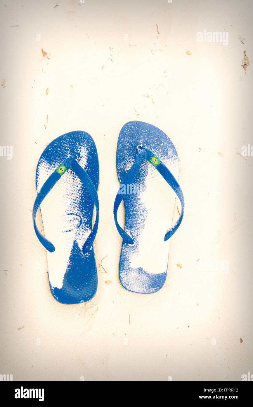 flip-flops on the beach Stock Photo - Alamy
