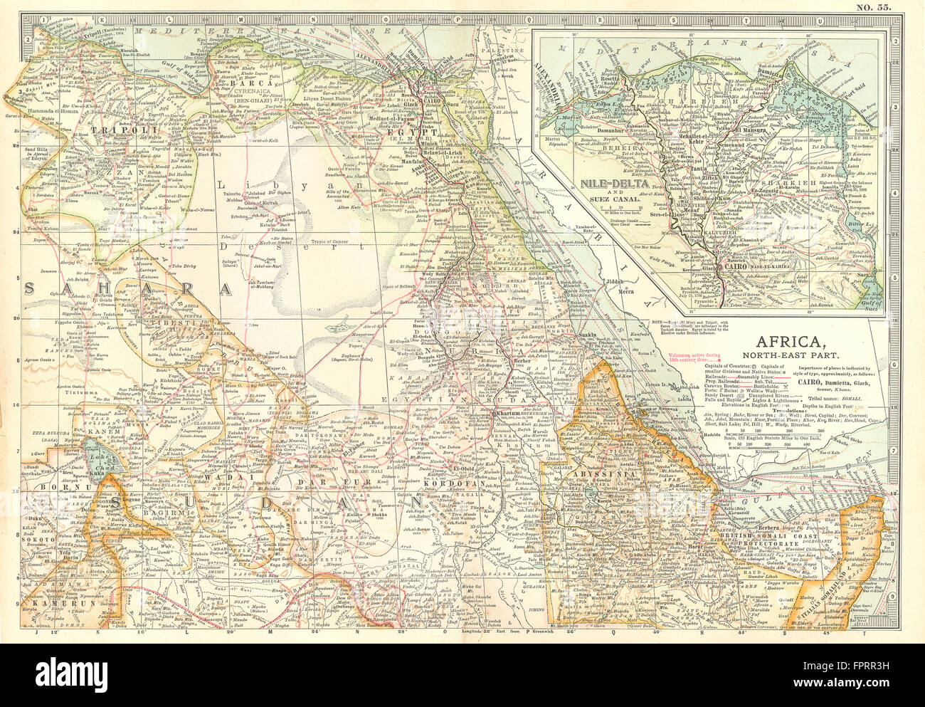 Map of the nile delta and suez canal hi-res stock photography and ...