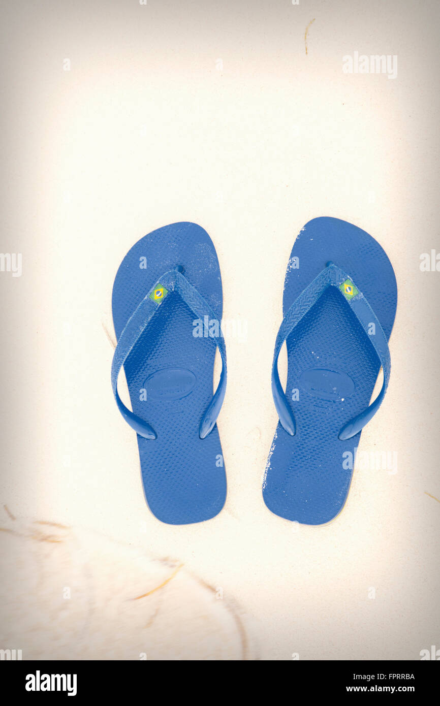 flip-flops on the beach Stock Photo - Alamy