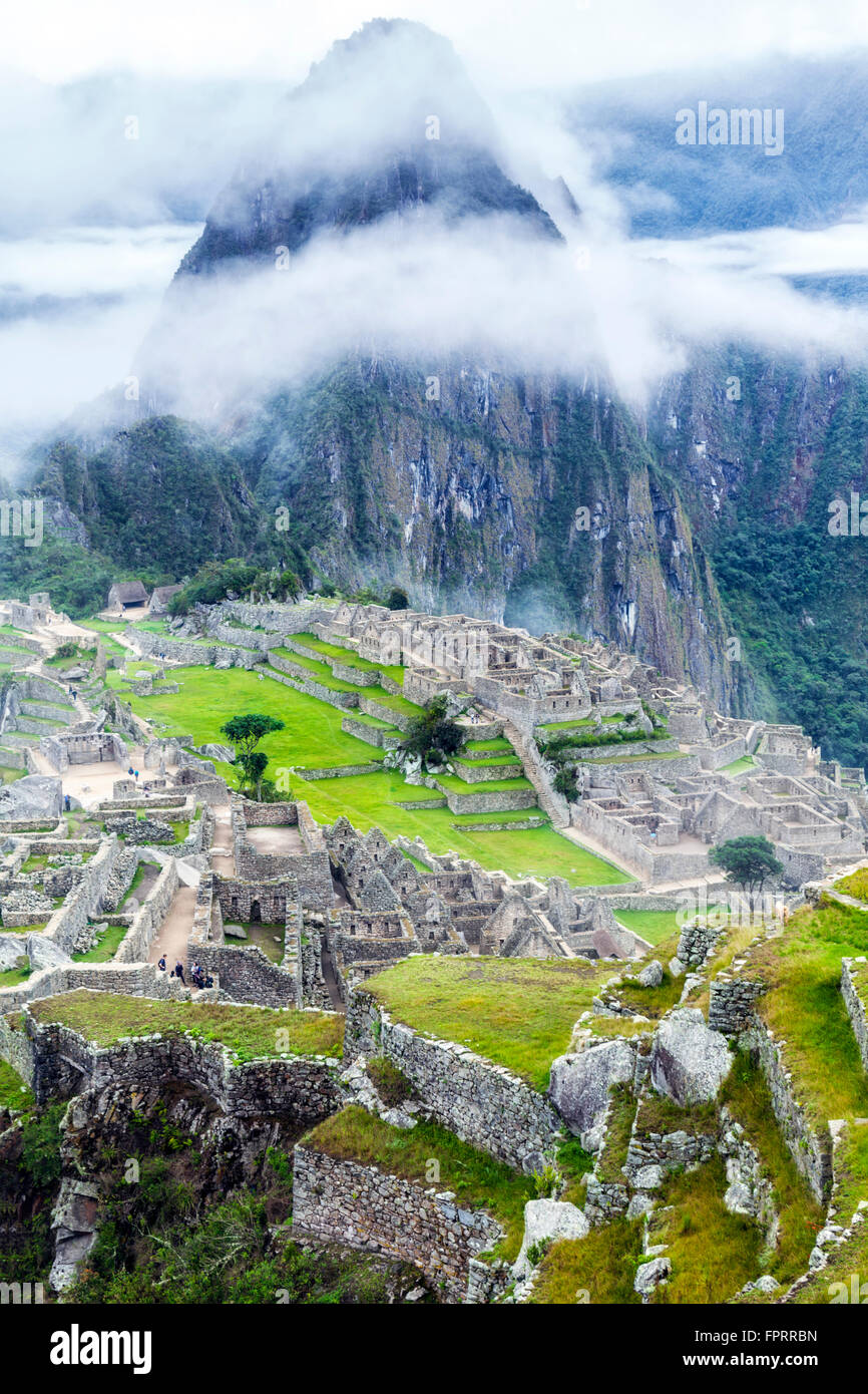 View of Machu Picchu and Huayna Picchu (Wayna Picchu or Wayna Pikchu ...
