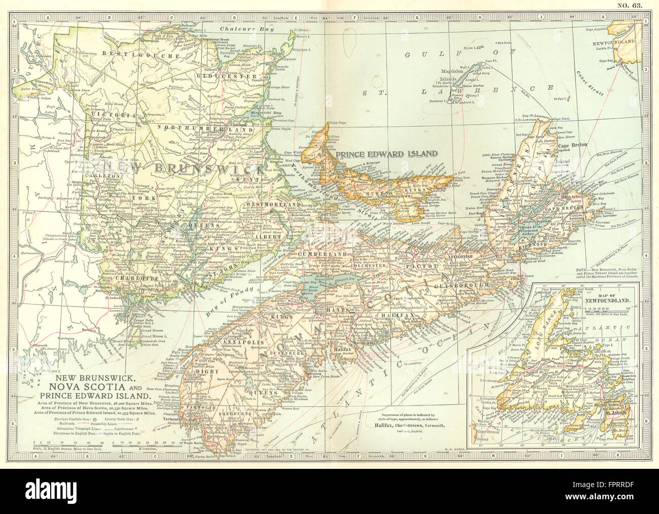 20th century map of newfoundland hi-res stock photography and images ...