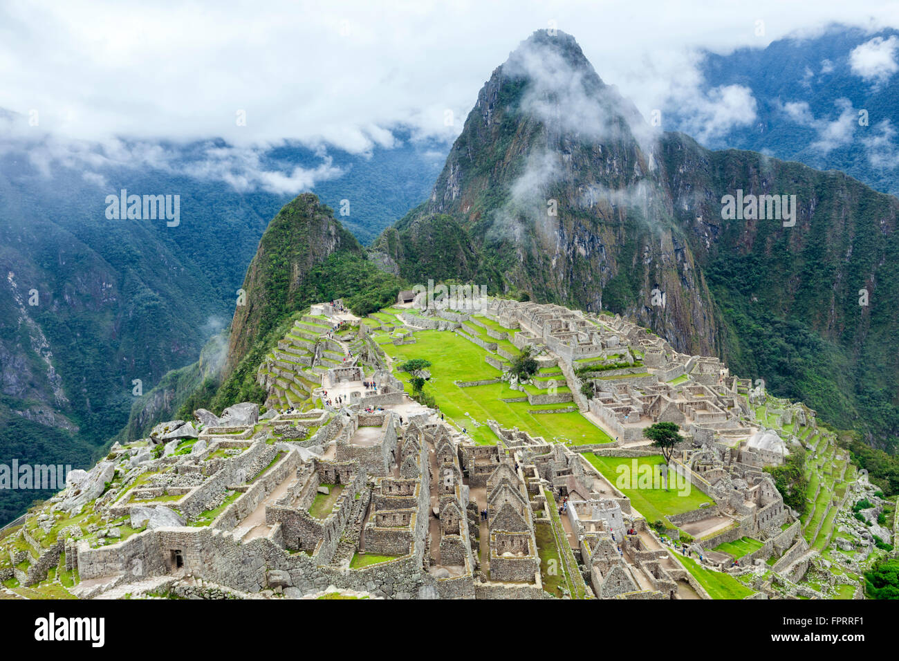 View of Machu Picchu and Huayna Picchu (Wayna Picchu or Wayna Pikchu ...