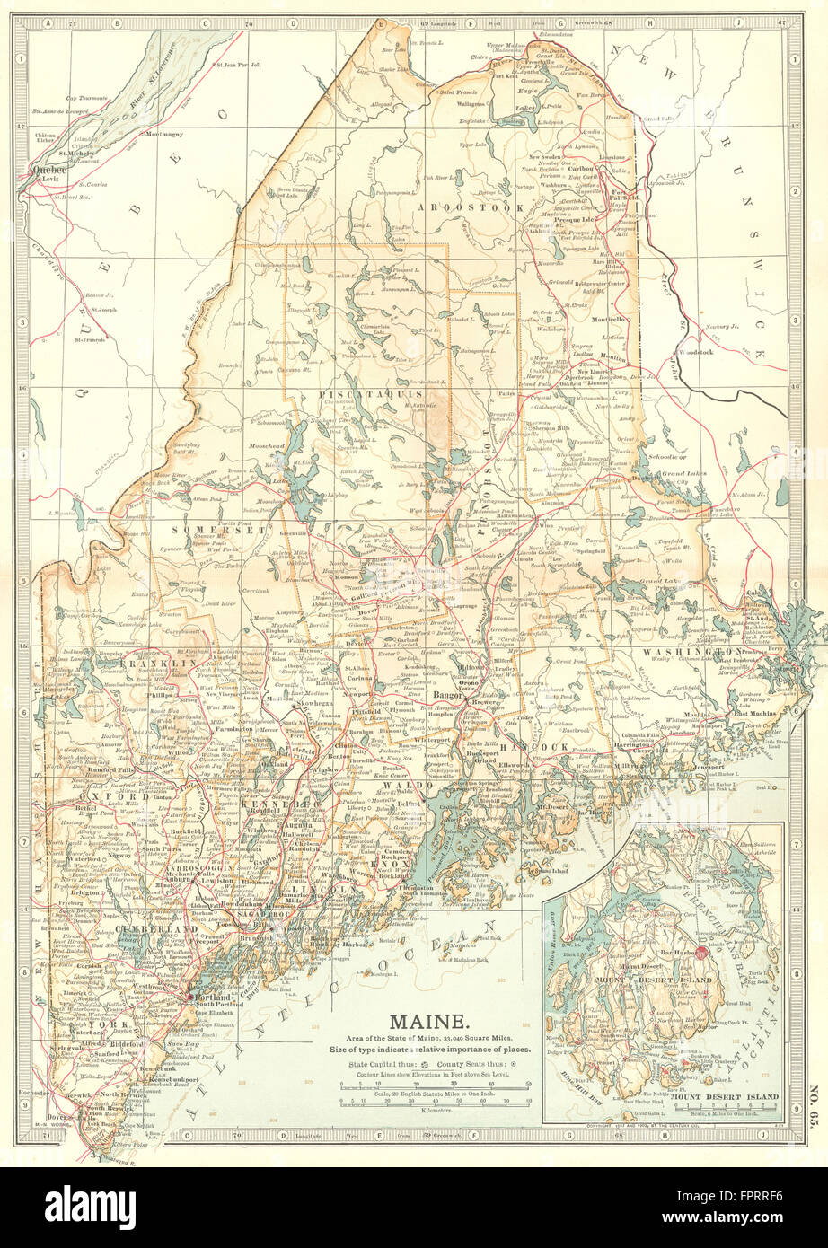 Map of mount desert island hi-res stock photography and images - Alamy