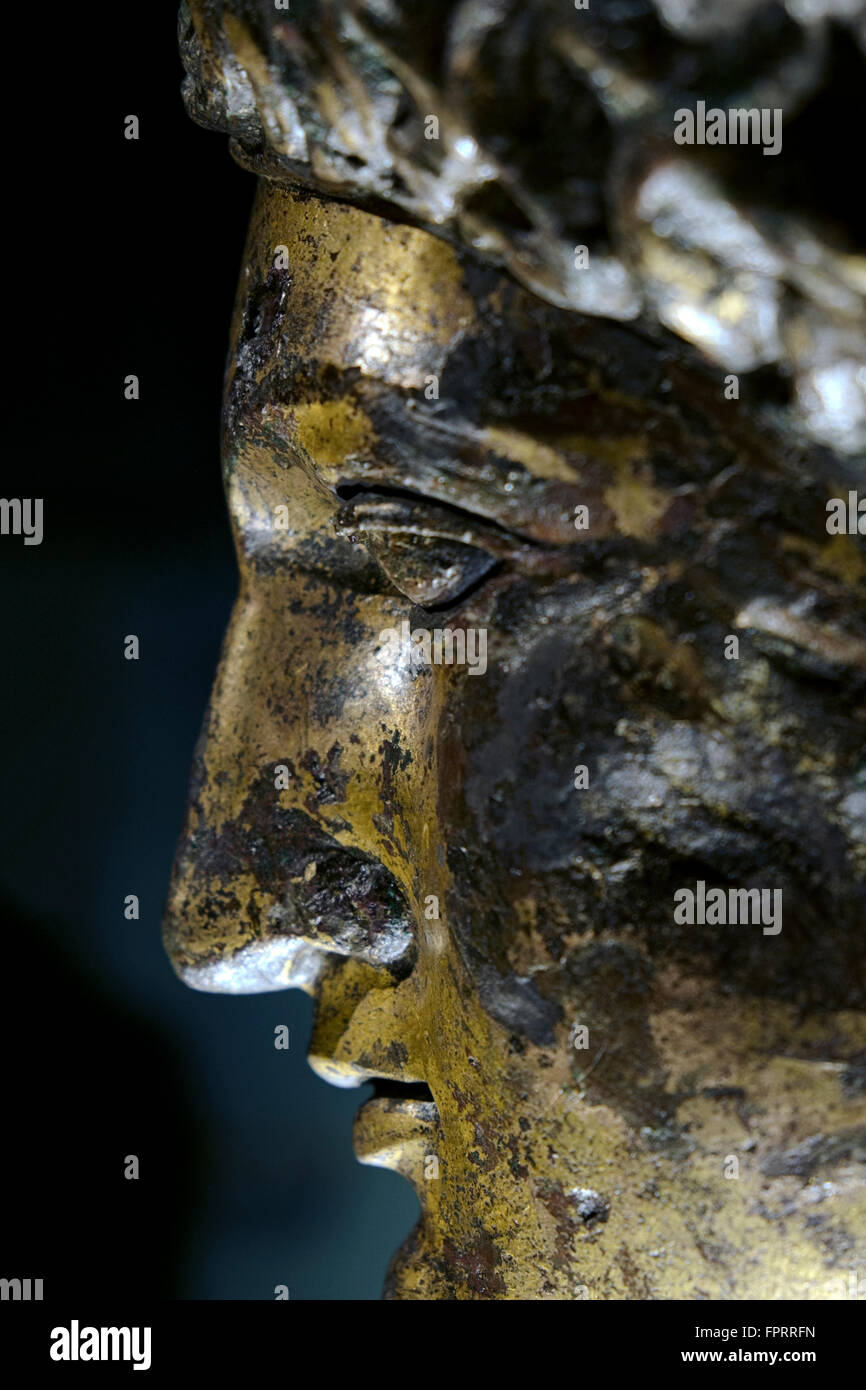 Sulis-Minerva - Roman bust in the Bath Roman Baths museum Stock Photo ...