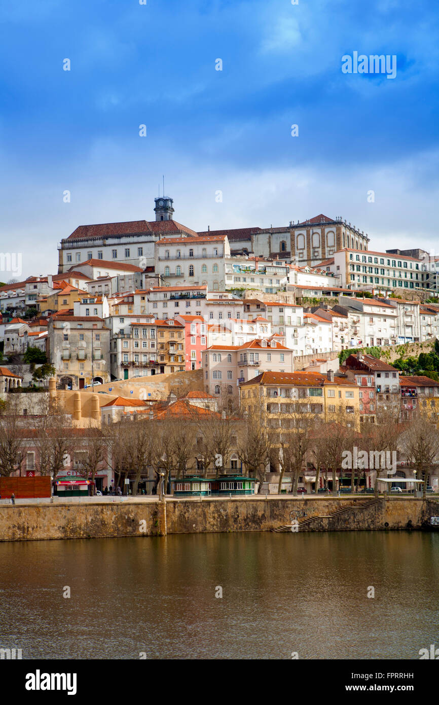 The skyline of the old centre of the medieval city of Coimbra, with the ...
