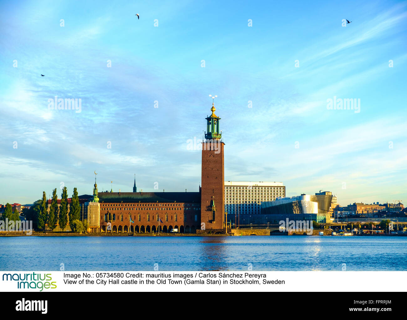 View of the City Hall castle in the Old Town (Gamla Stan) in Stockholm ...