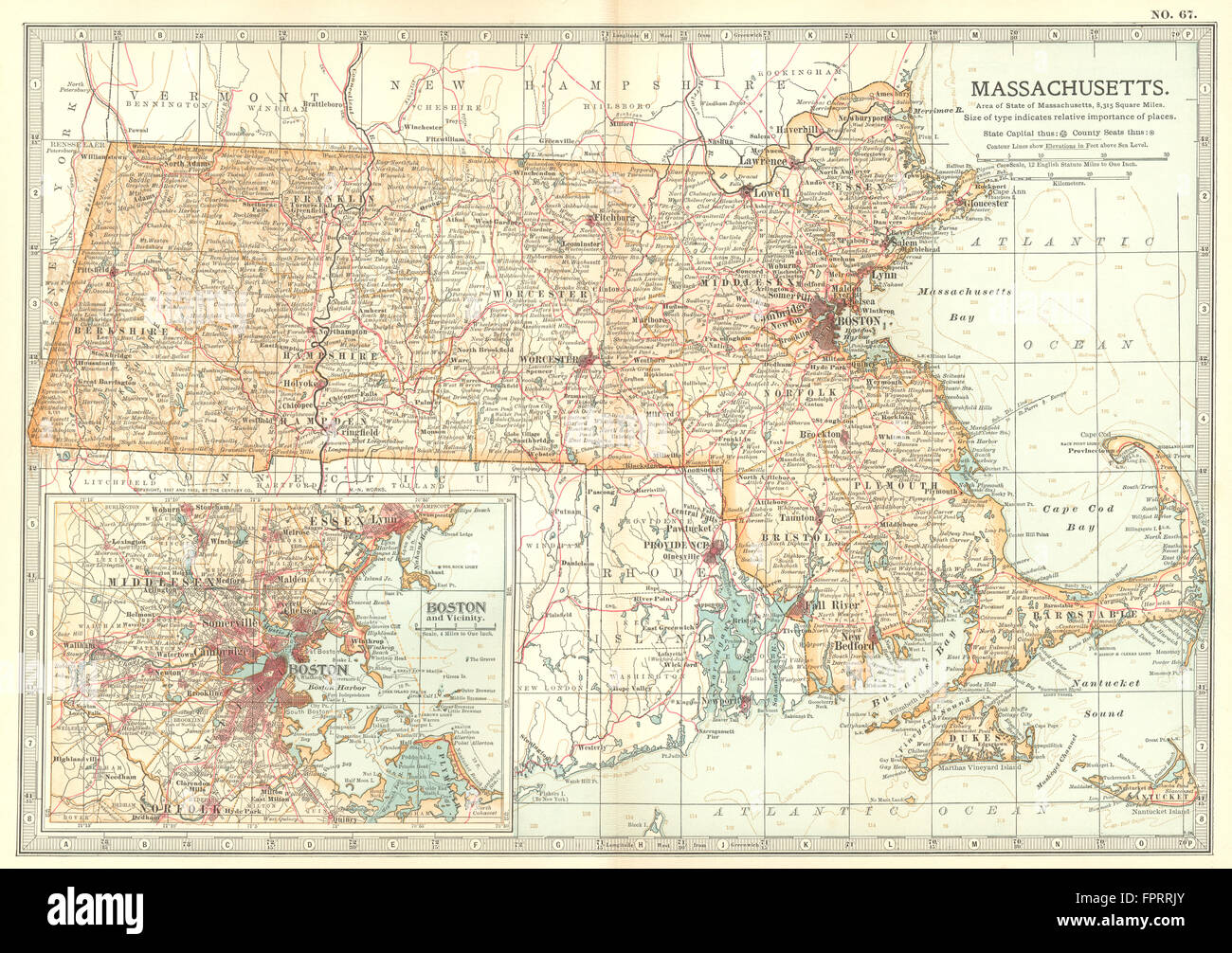 Boston state map hi-res stock photography and images - Alamy