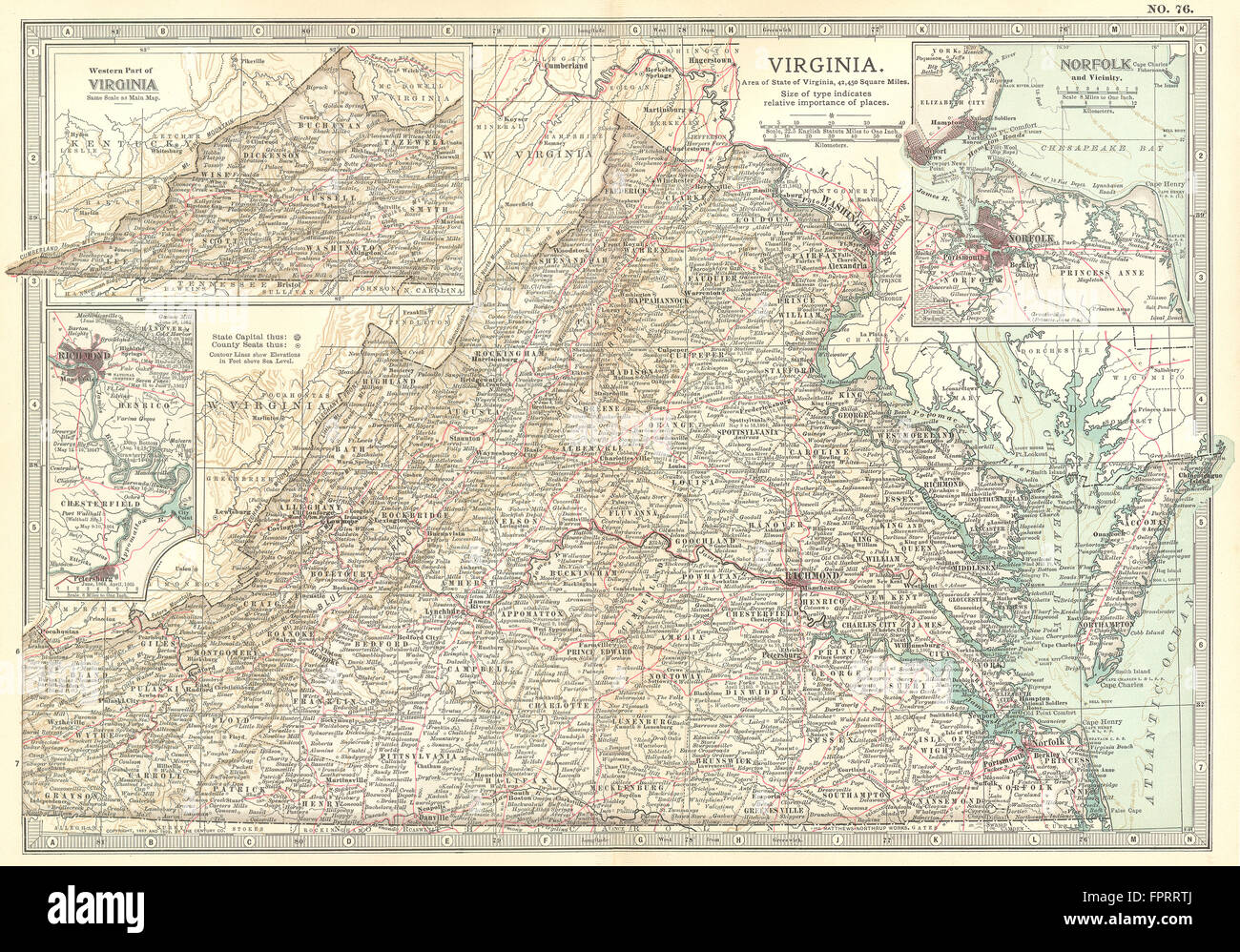 VIRGINIA:Norfolk Richmond Petersburg.w/ Civil War battlefields/dates ...