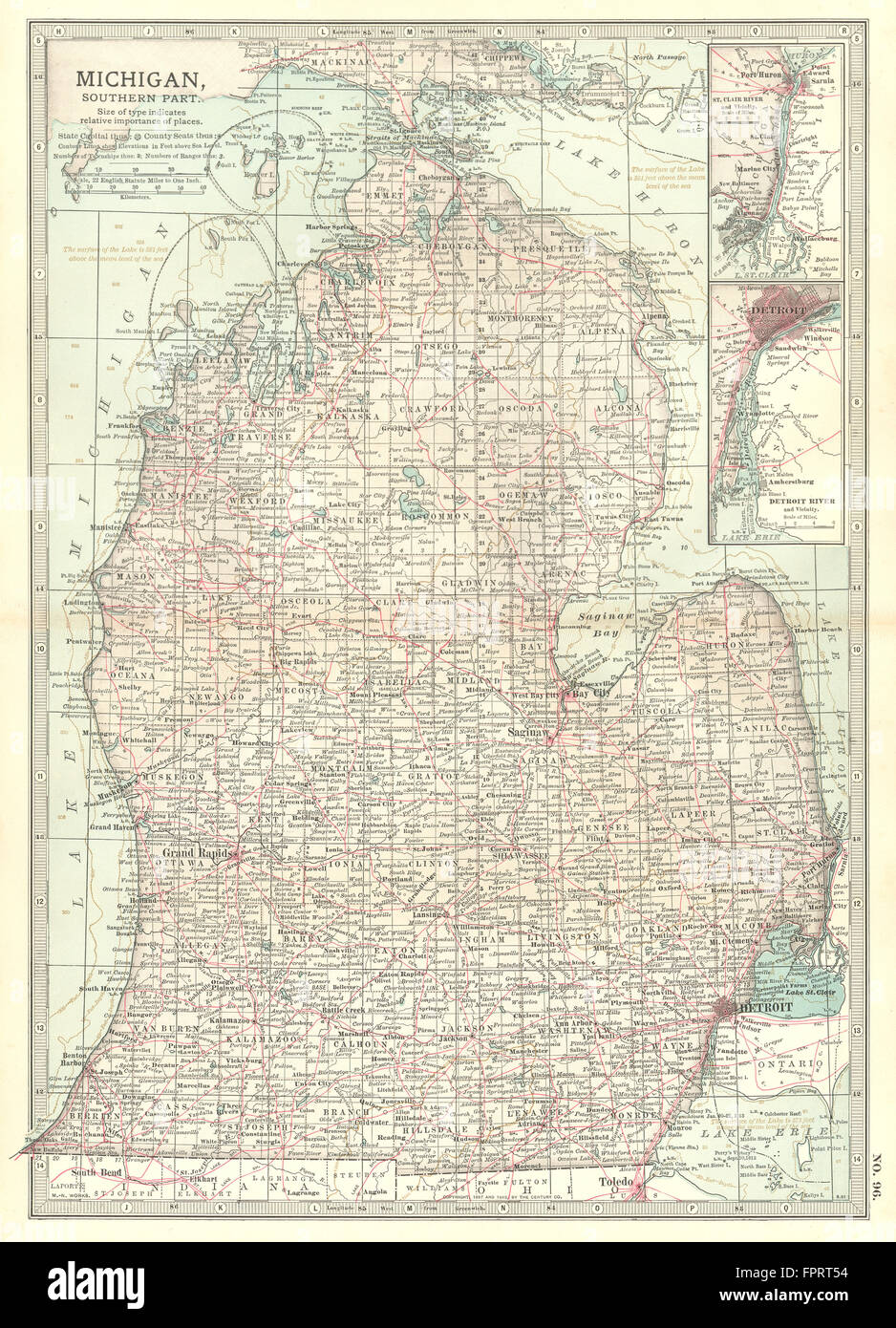 Map of detroit river hi-res stock photography and images - Alamy