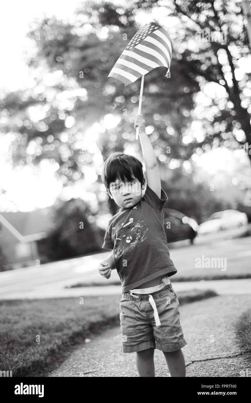 Boy american flag hi-res stock photography and images - Alamy