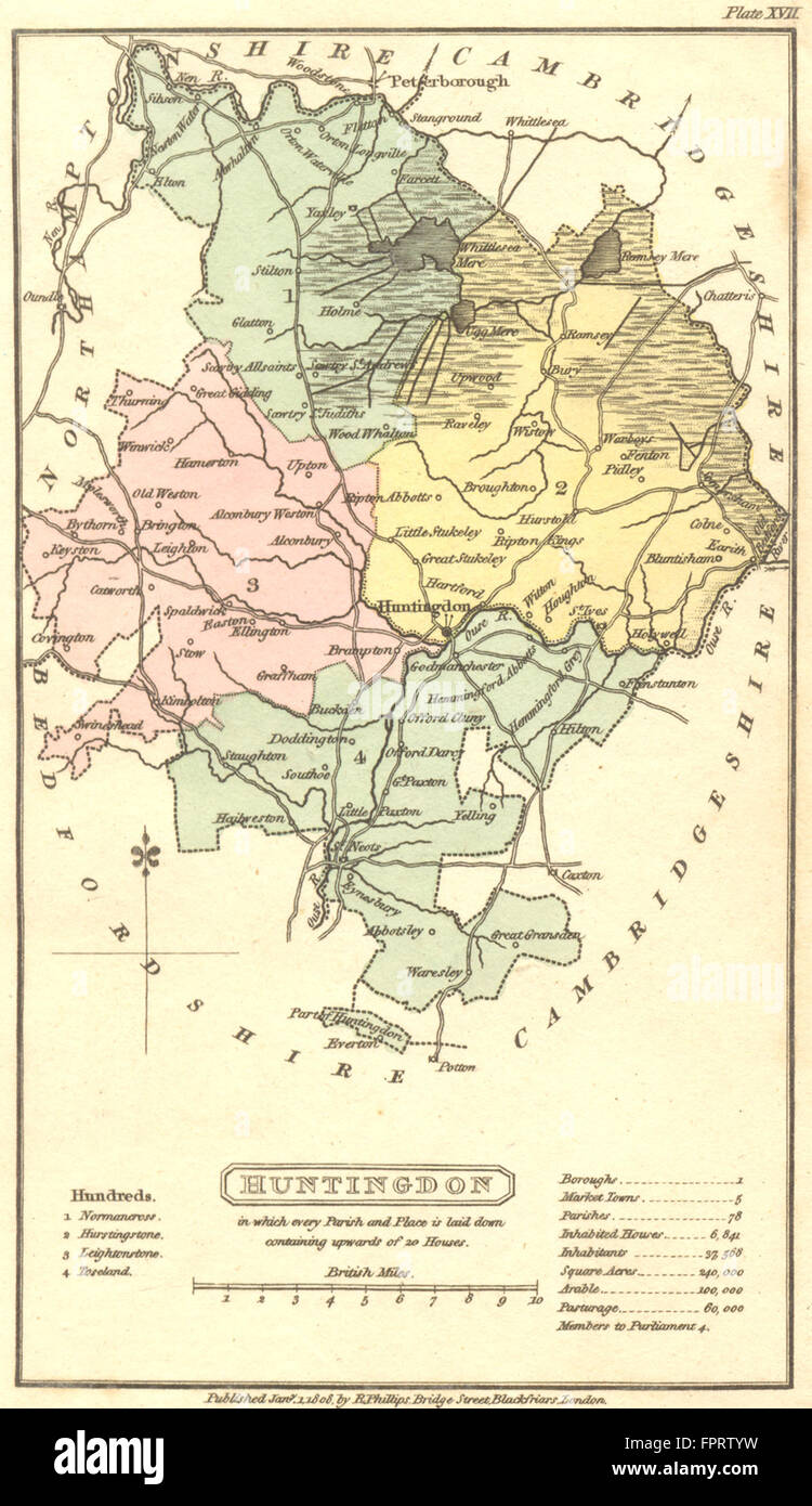 Huntingdon map hi-res stock photography and images - Alamy