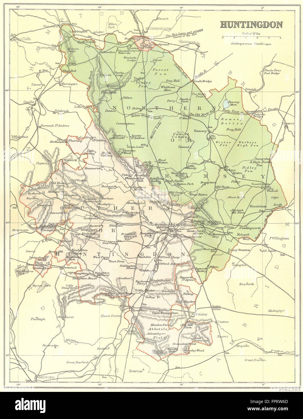 Huntingdon map hi-res stock photography and images - Alamy