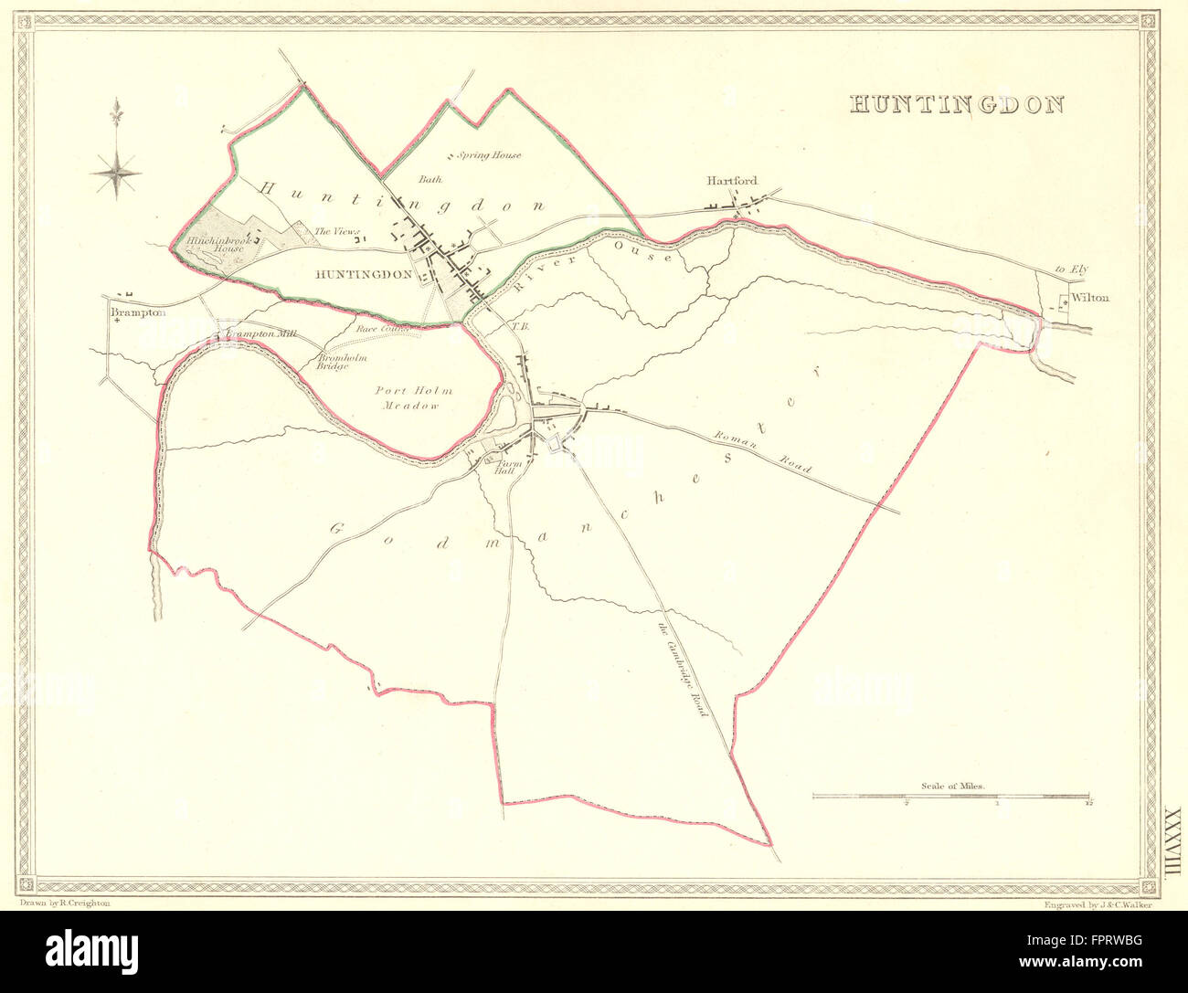 Huntingdon map hi-res stock photography and images - Alamy