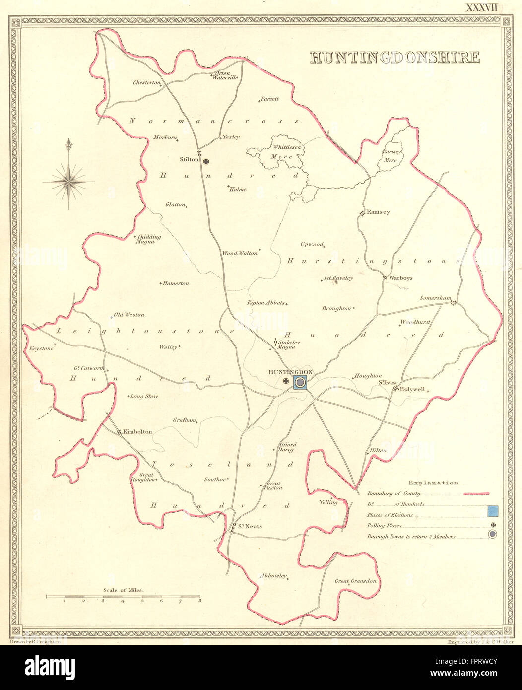 Huntingdonshire outline map hi-res stock photography and images - Alamy