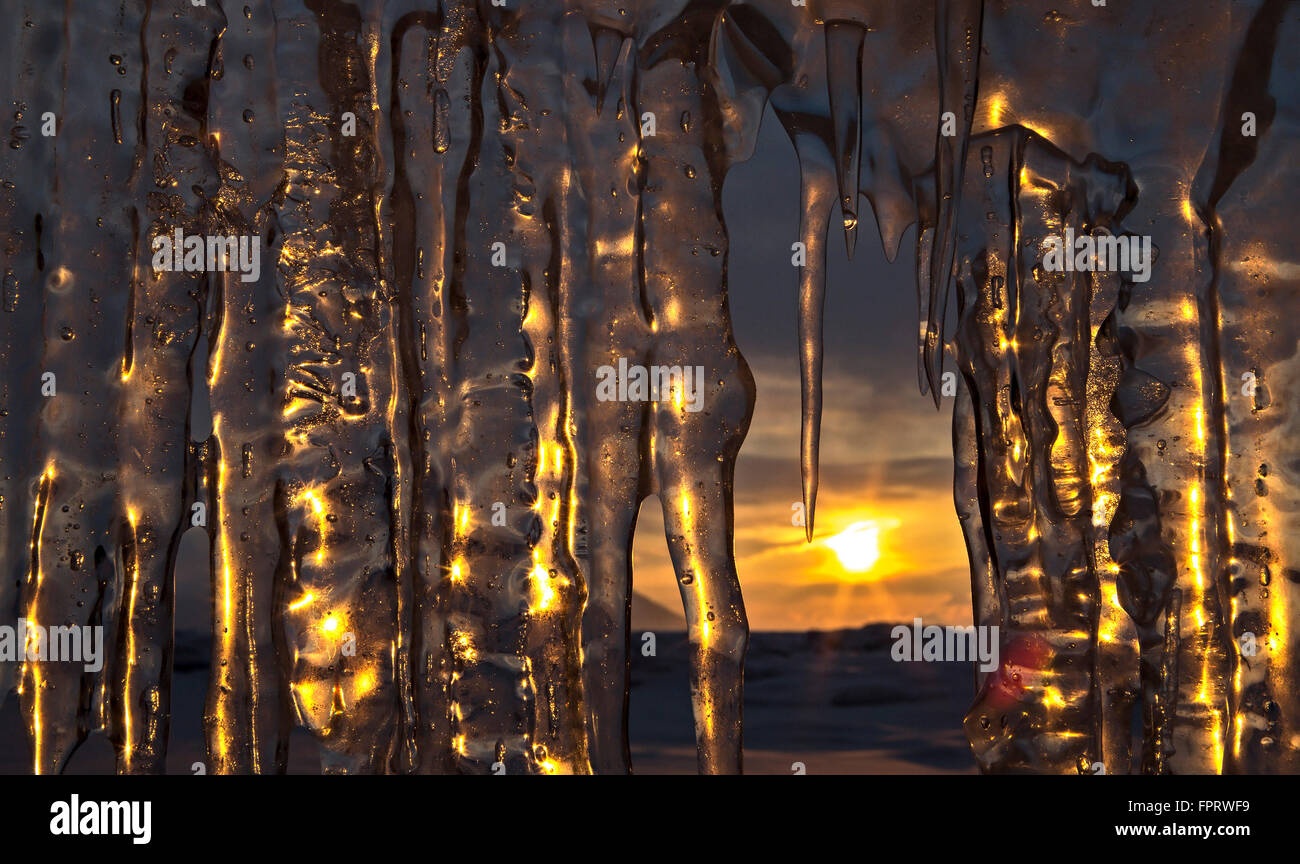 Large icicles in small hi-res stock photography and images - Alamy