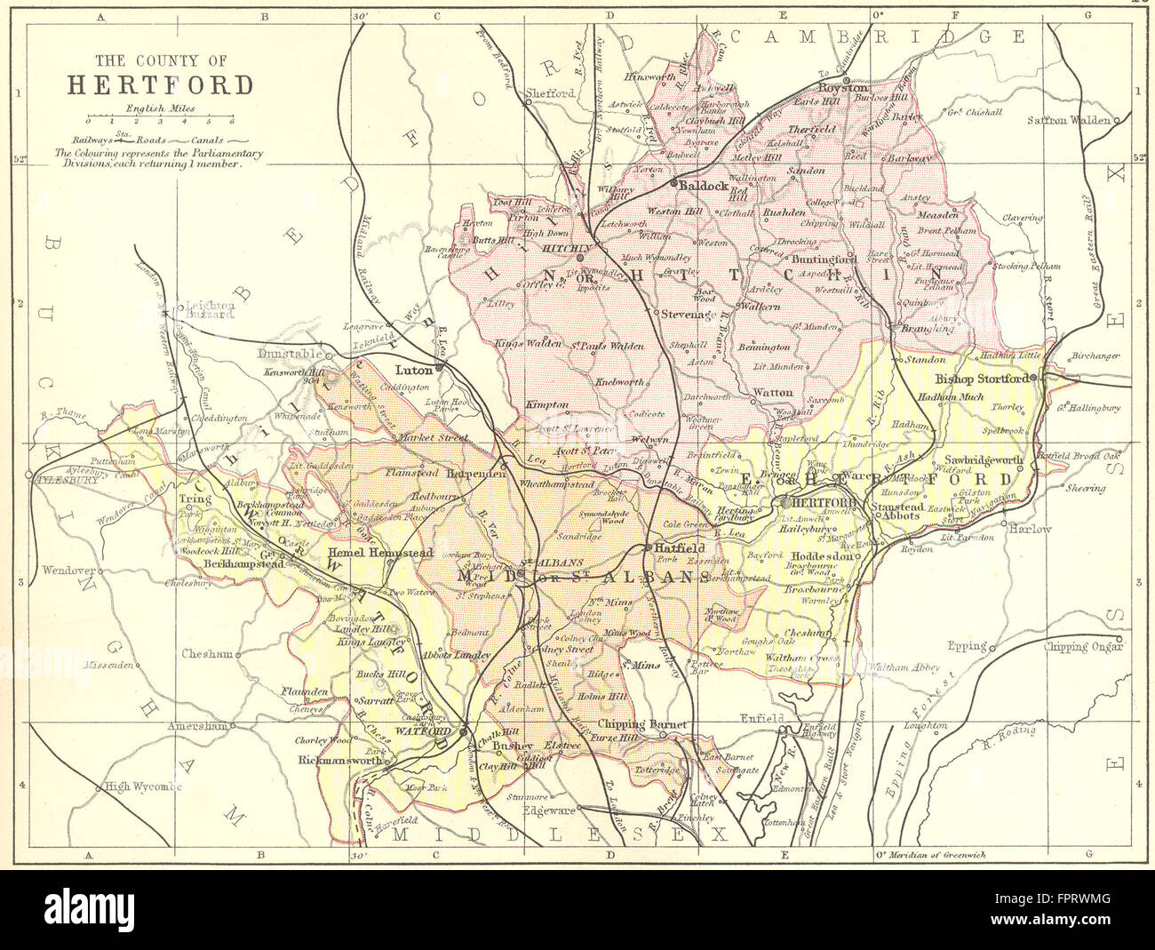 Map of hertford hi-res stock photography and images - Alamy