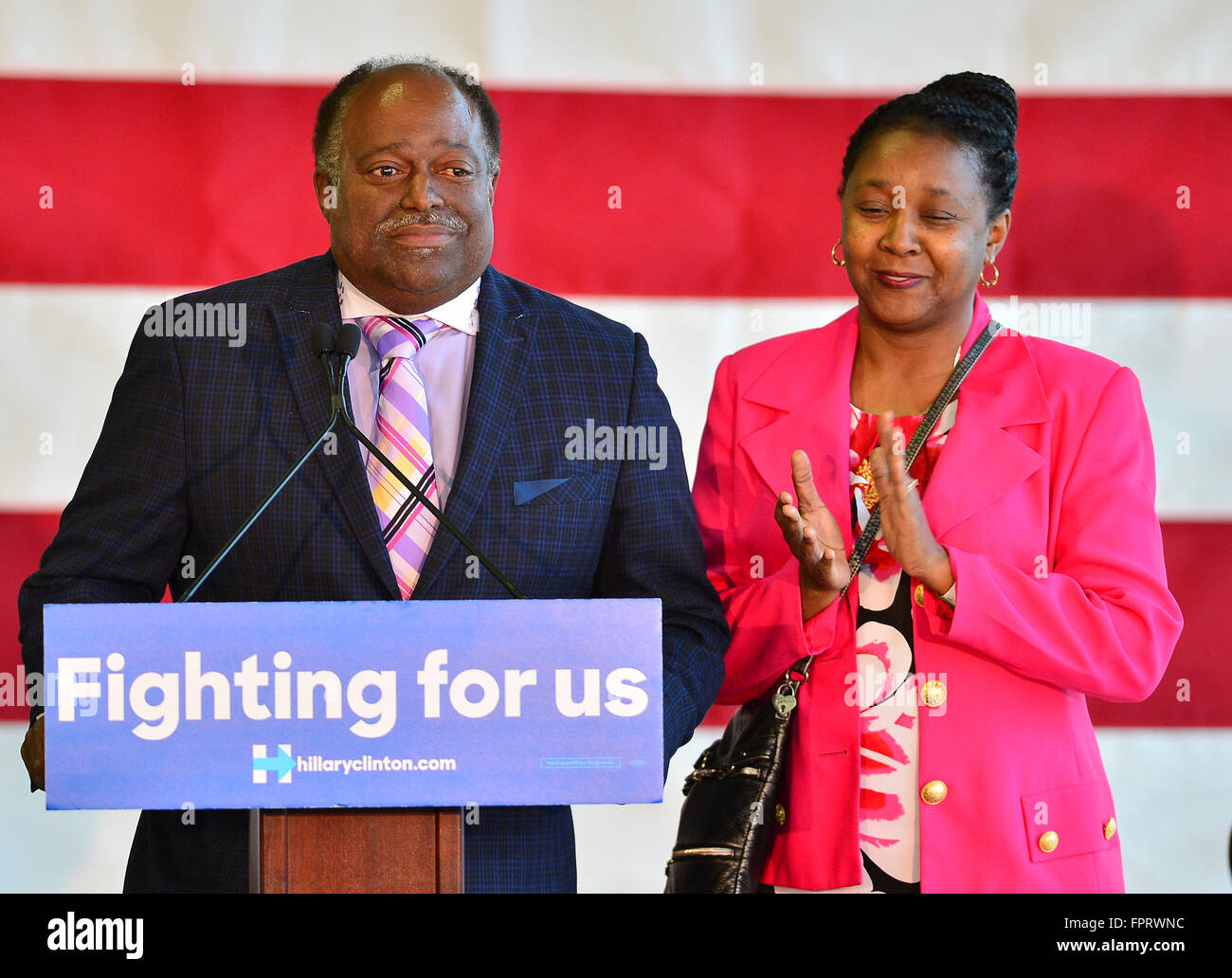 speaks during a "Florida Organizing Event for Hillary" in Riviera Beach ...
