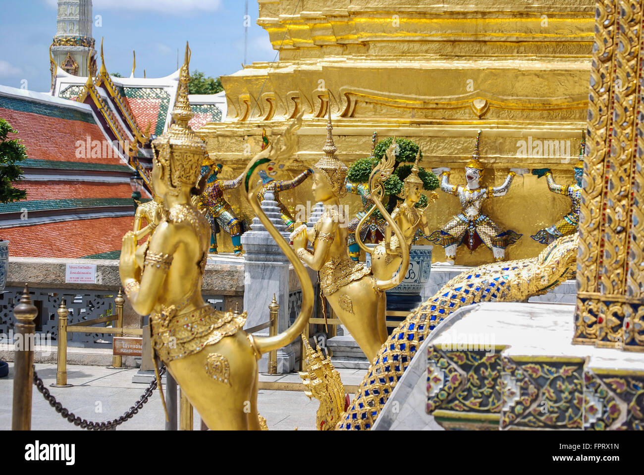 Mythical beasts at the King's Palace in Bangkok, Thailand. The Palace ...