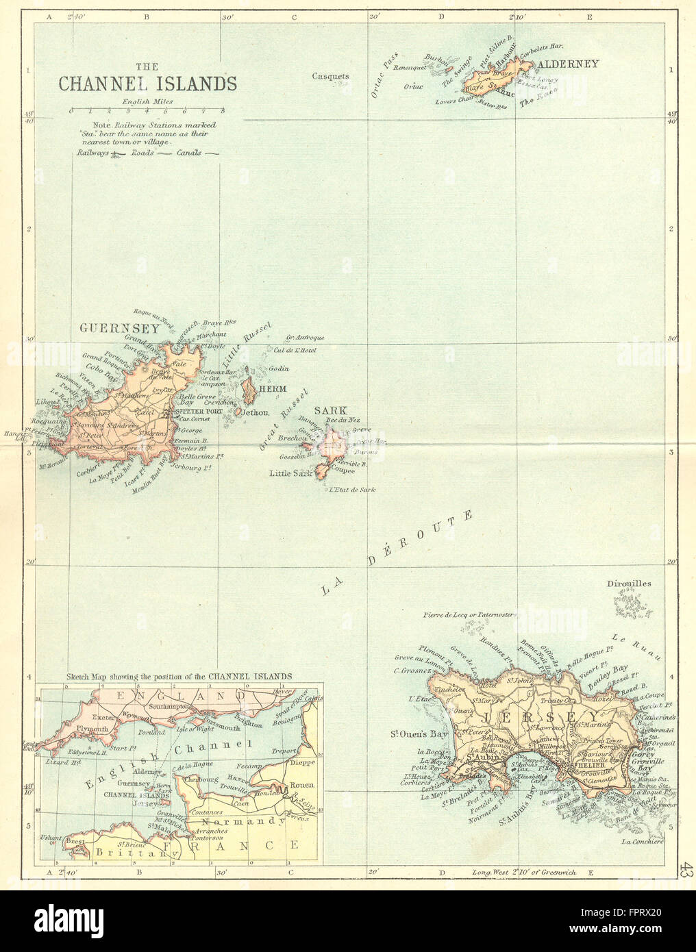 CHANNEL ISLES: Islands: Philip, 1898 antique map Stock Photo - Alamy