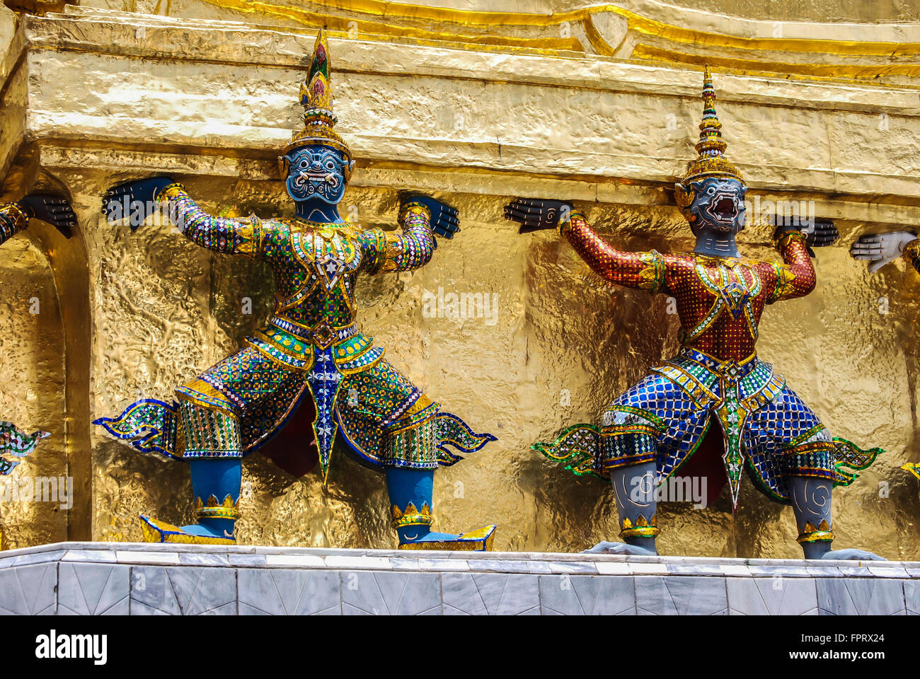 Mythical beasts at the King's Palace in Bangkok, Thailand Stock Photo ...