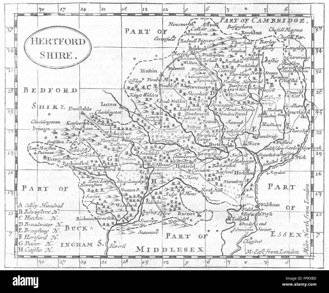 Hertfordshire map hi-res stock photography and images - Alamy