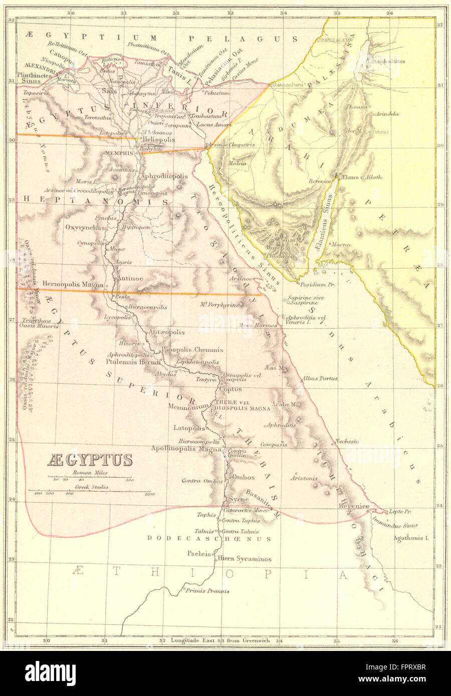 Egypt map 1870 hi-res stock photography and images - Alamy