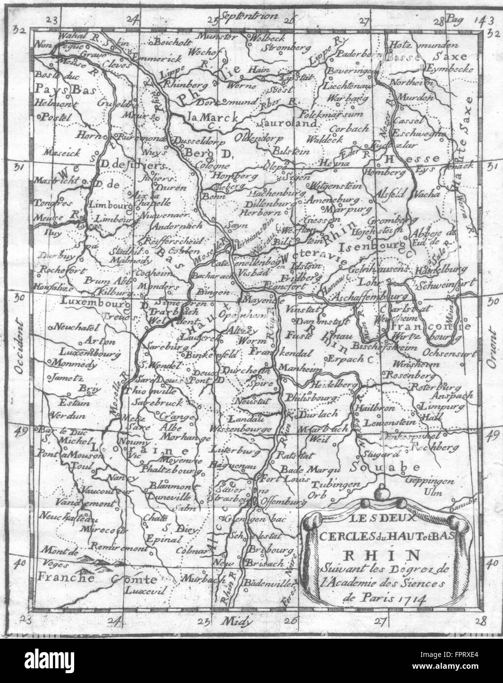 Rhine map Black and White Stock Photos & Images - Alamy