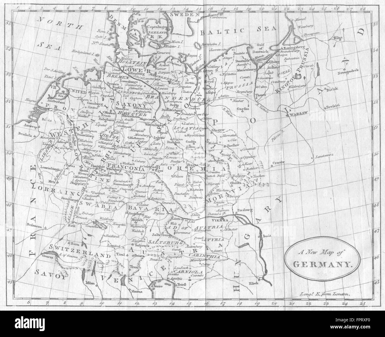 18th century map germany Black and White Stock Photos & Images - Alamy