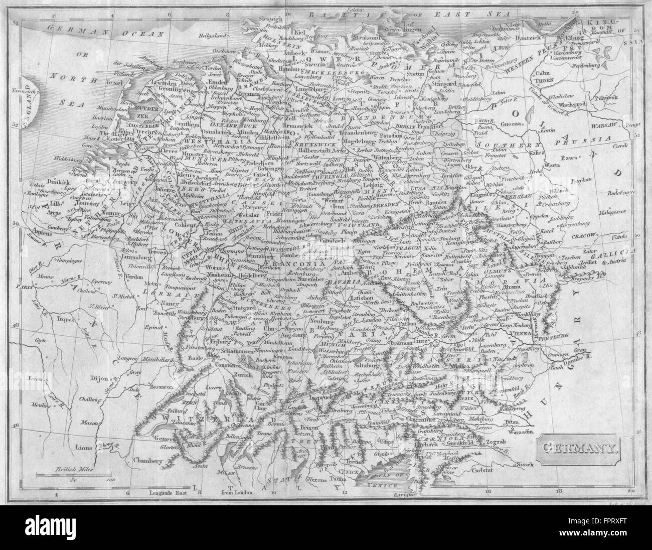 Germany map 19th century Black and White Stock Photos & Images - Alamy