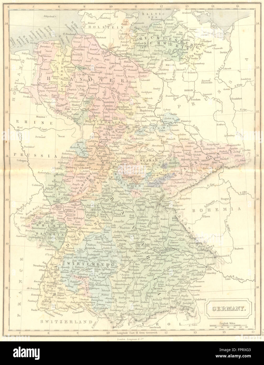 Map Of Germany 19th Century High Resolution Stock Photography and ...