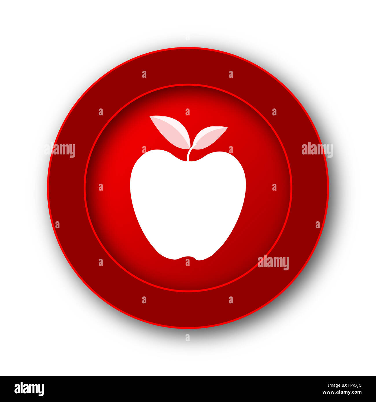 Apple icon. Internet button on white background Stock Photo - Alamy
