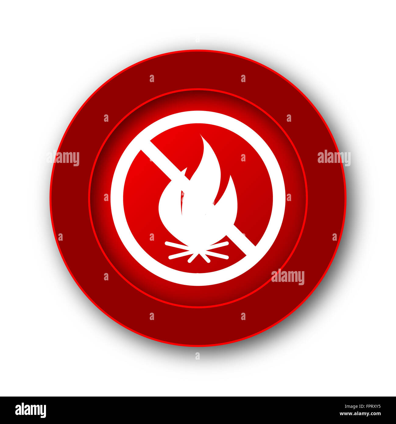Fire forbidden icon. Internet button on white background Stock Photo ...