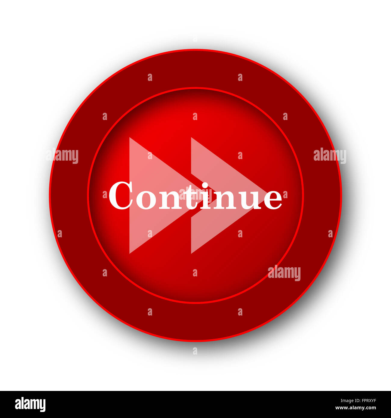 Continue icon. Internet button on white background Stock Photo - Alamy