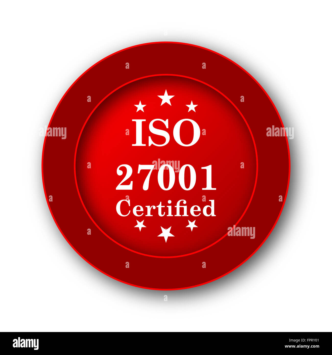 ISO 27001 icon. Internet button on white background Stock Photo - Alamy