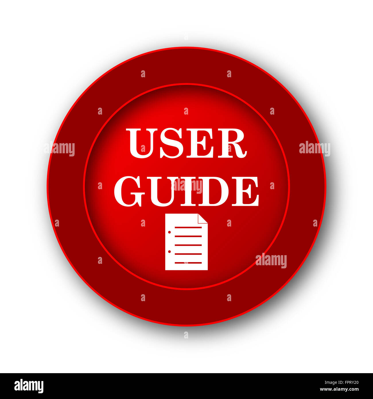 User guide icon. Internet button on white background Stock Photo - Alamy