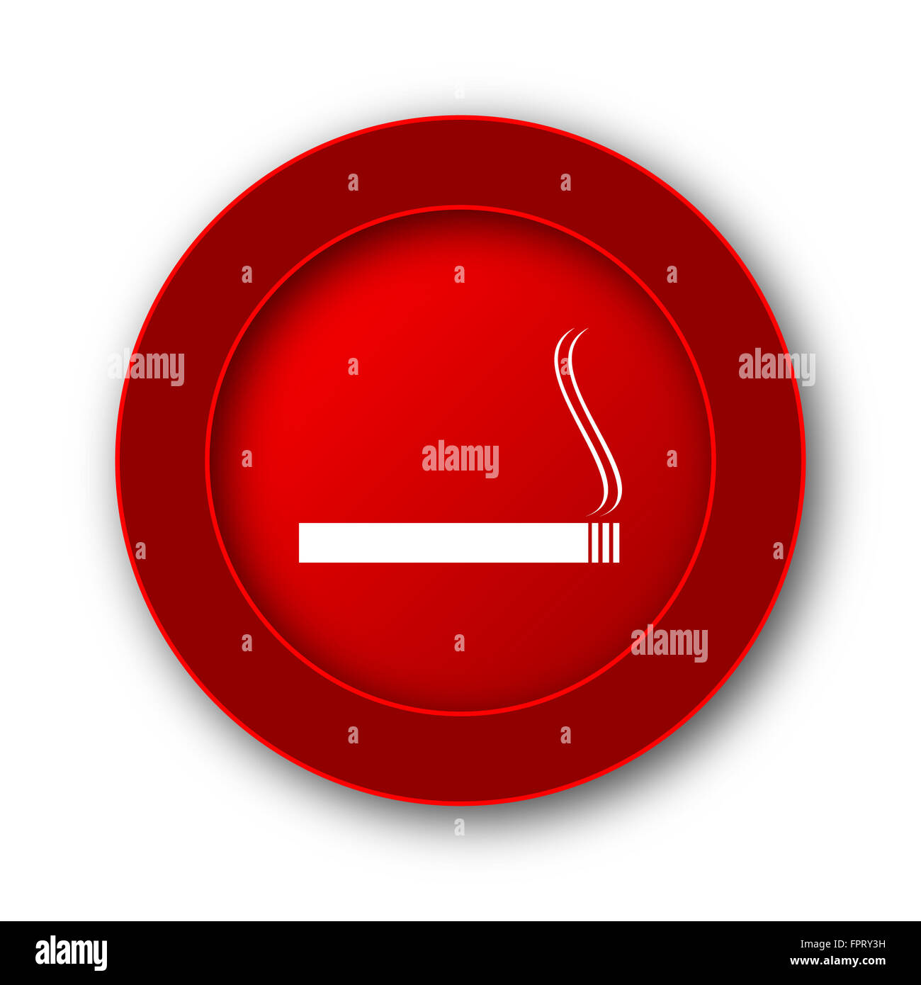 Cigarette icon. Internet button on white background Stock Photo - Alamy