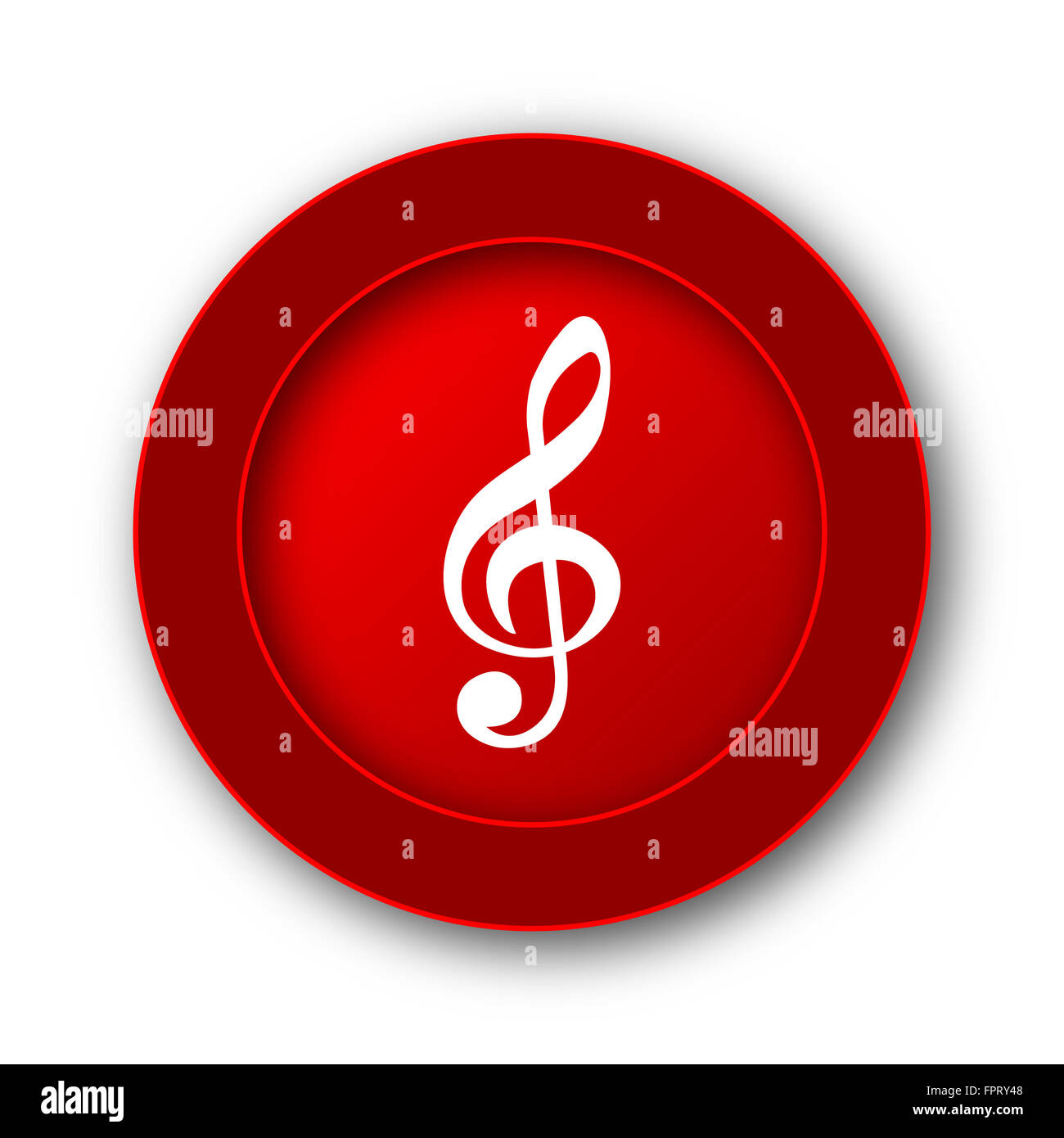 Musical note icon. Internet button on white background Stock Photo - Alamy