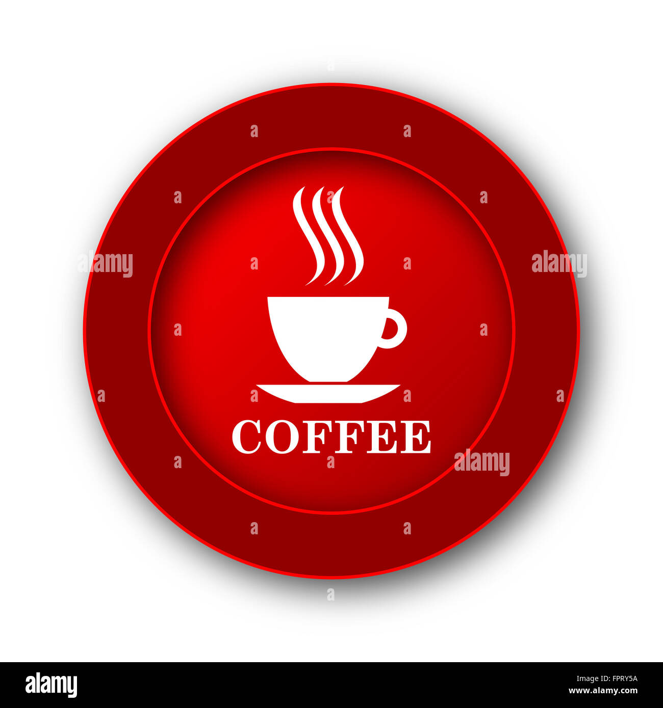 Coffee cup icon. Internet button on white background Stock Photo - Alamy