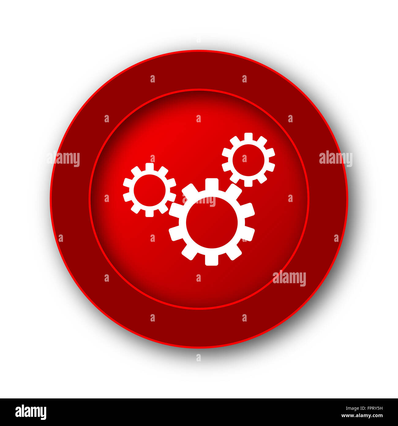 Settings icon. Internet button on white background Stock Photo - Alamy