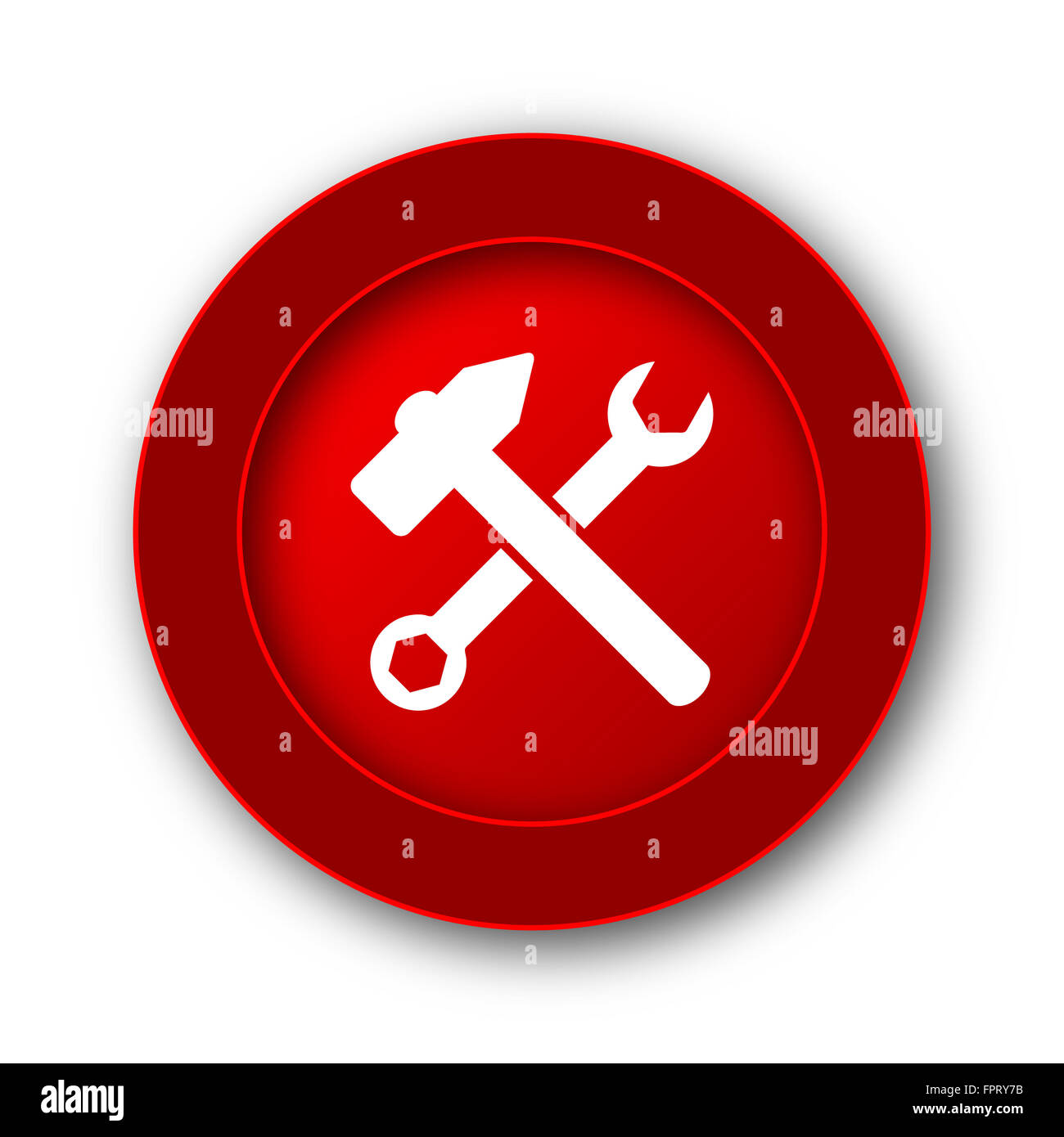 Tools icon. Internet button on white background Stock Photo - Alamy