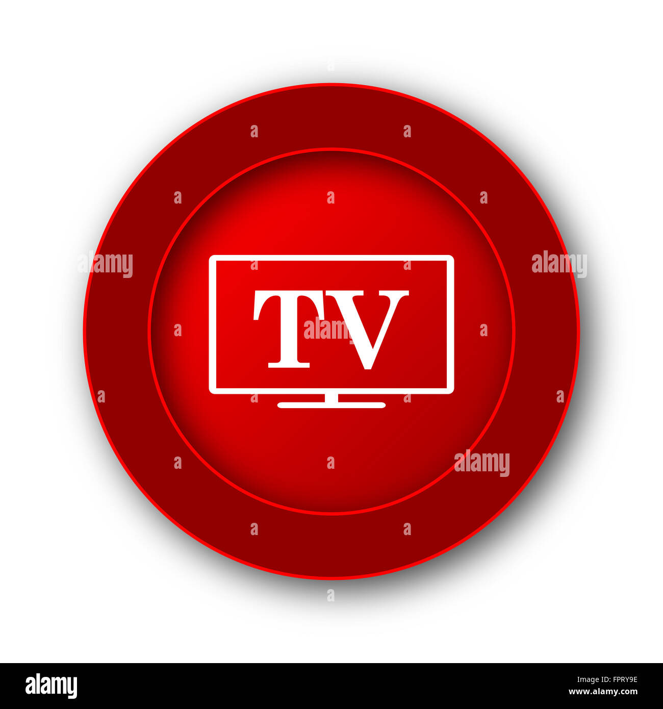 TV icon. Internet button on white background Stock Photo - Alamy