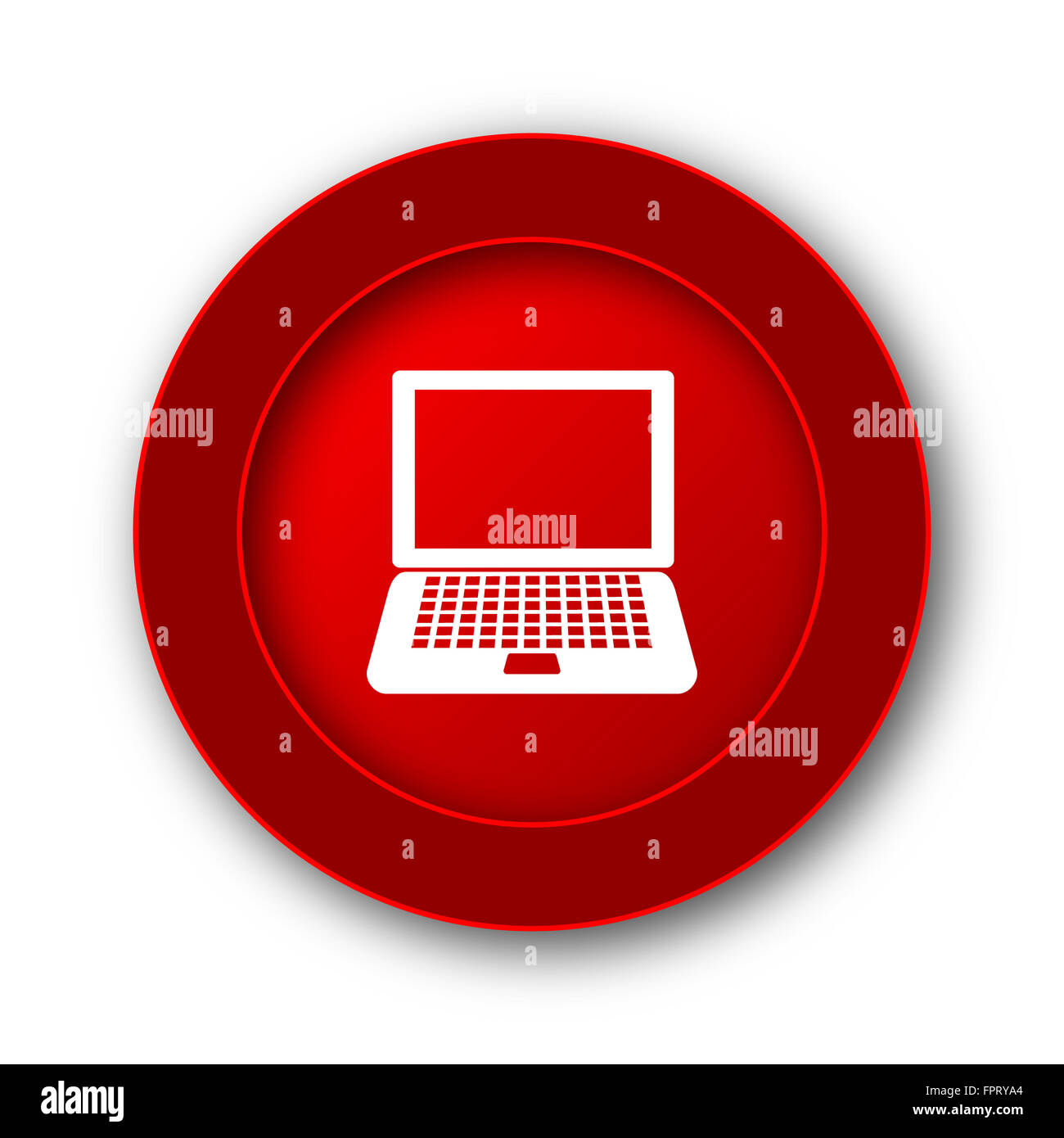 Laptop icon. Internet button on white background Stock Photo - Alamy