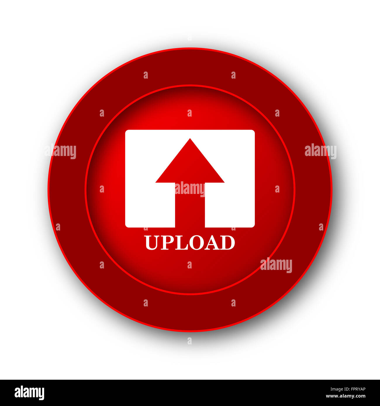 Upload icon. Internet button on white background Stock Photo - Alamy