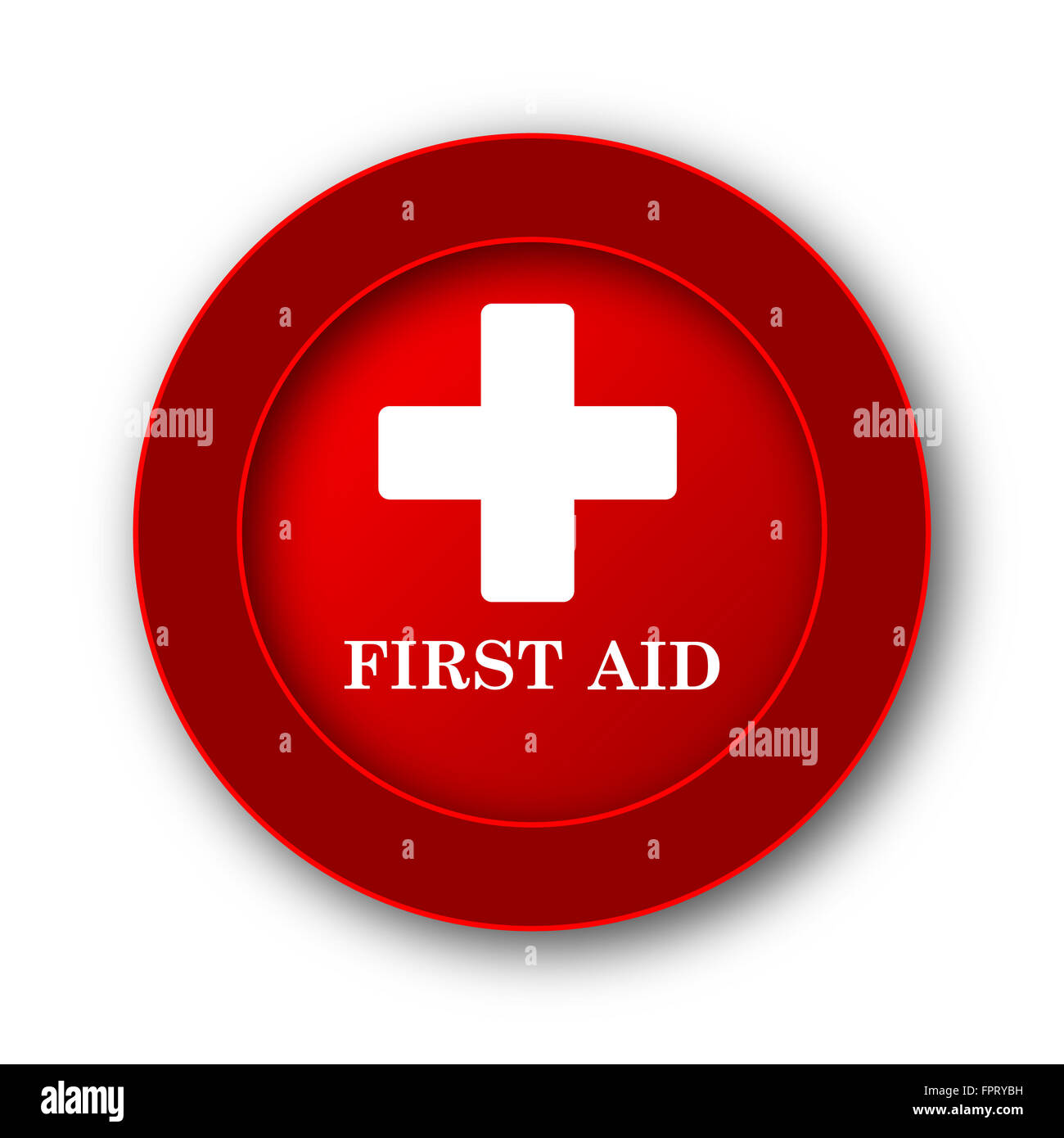 First aid icon. Internet button on white background Stock Photo - Alamy