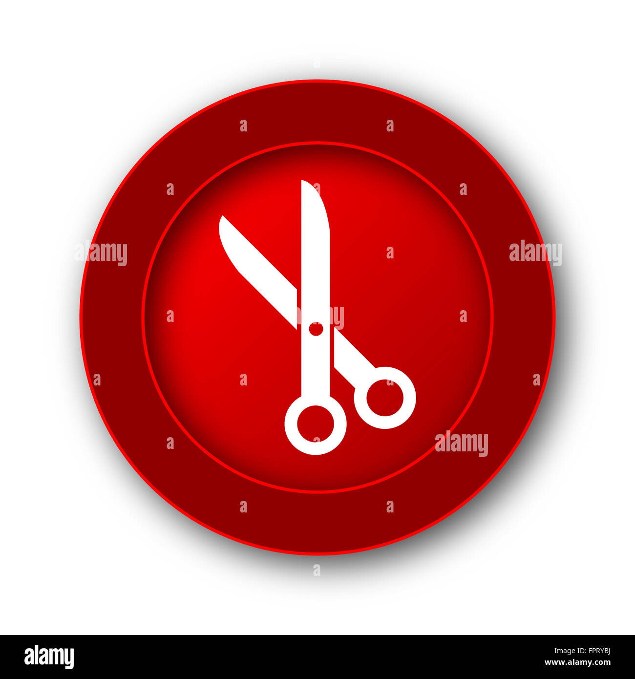 Cut icon. Internet button on white background Stock Photo - Alamy