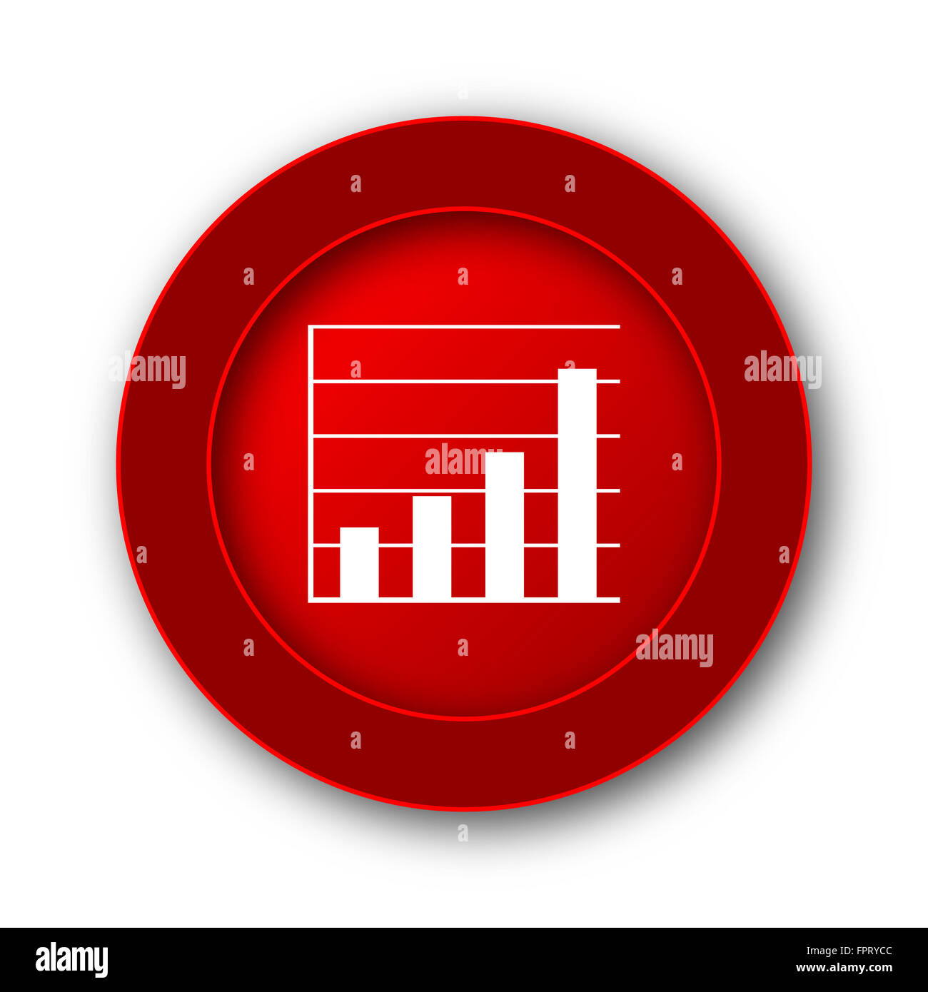 Chart bars icon. Internet button on white background Stock Photo - Alamy