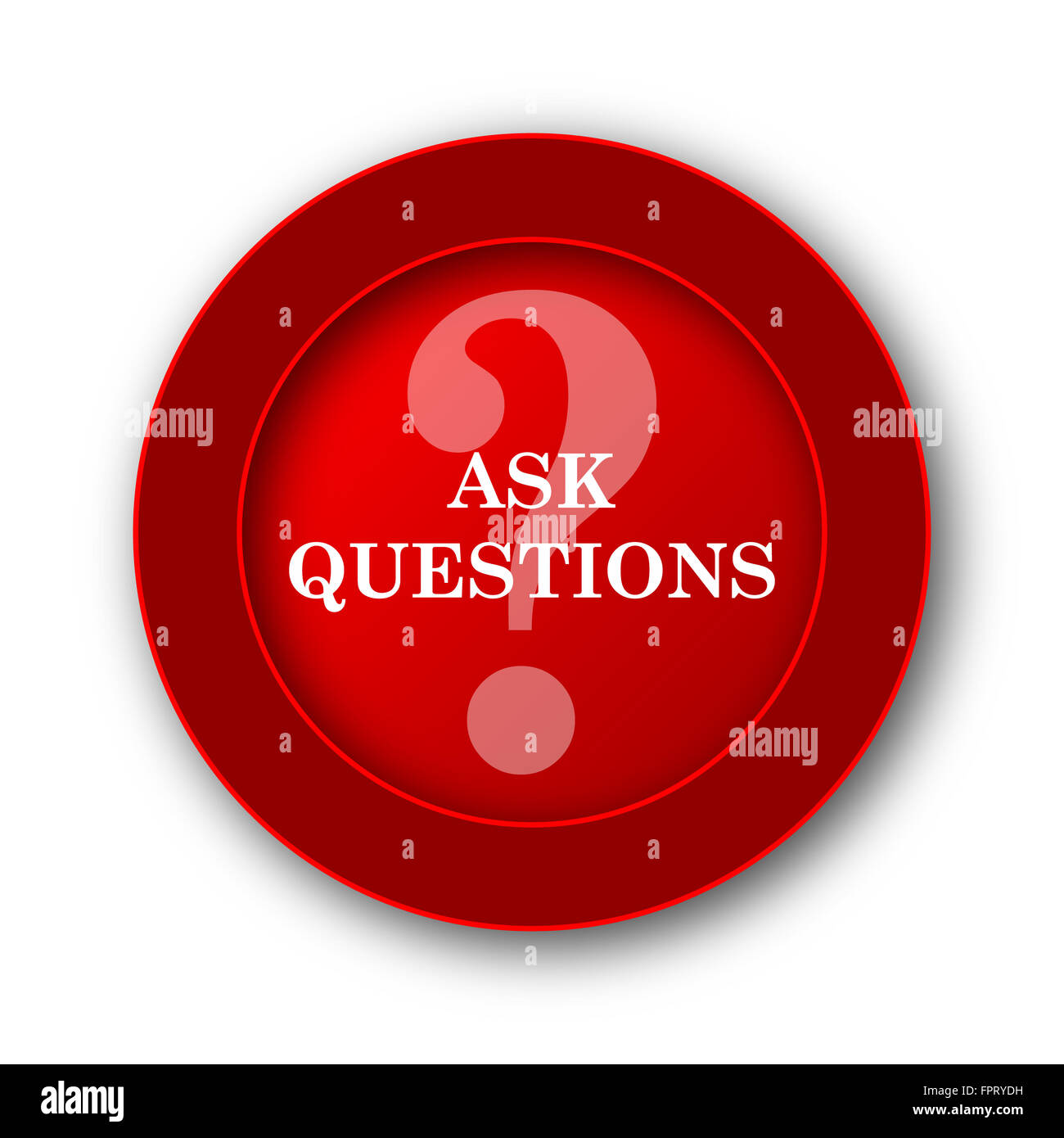 Ask questions icon. Internet button on white background Stock Photo - Alamy